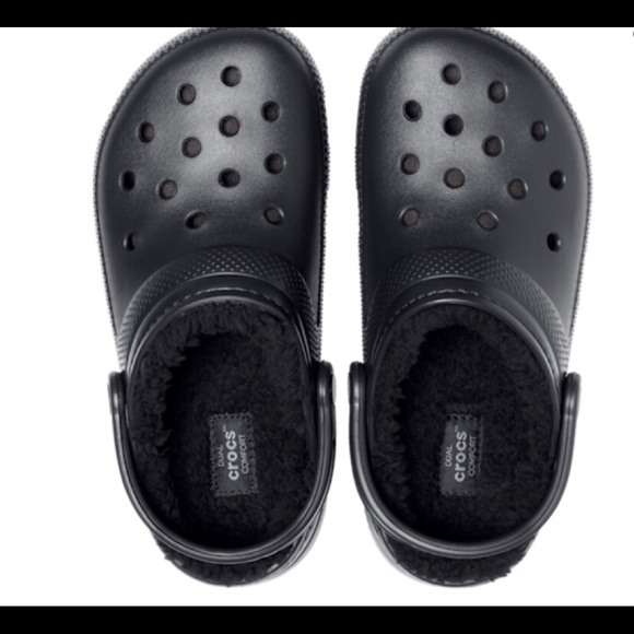 CROCS | Shoes | Crocs Classic Furry Lined Clog Black 5m7w Nwt | Poshmark